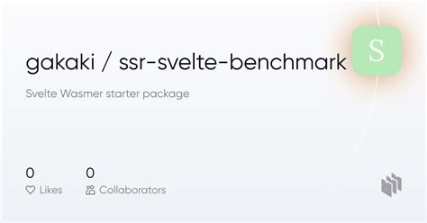 Gakakissr Svelte Benchmark Svelte Wasmer Starter Package