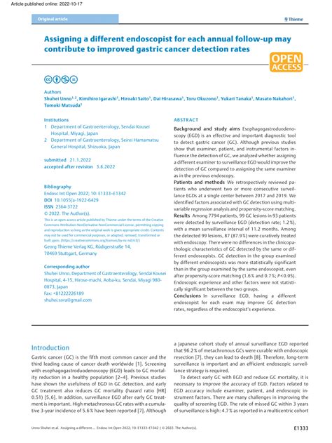 Pdf Assigning A Different Endoscopist For Each Annual Follow Up May