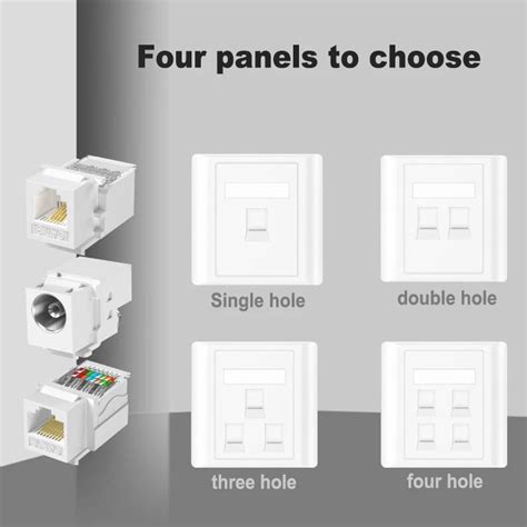 1port Double Ports Cat5e Cat6 Utp Network 86 Face Plate Wall Socket