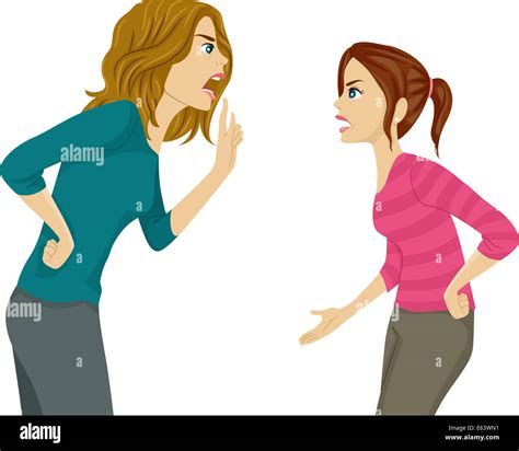 Abbildung Einer Mutter Und Tochter Streiten Stockfotografie Alamy