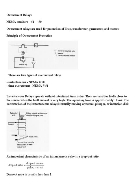 Overcurrent Relays Nema Numbers 51 50 Download Free Pdf
