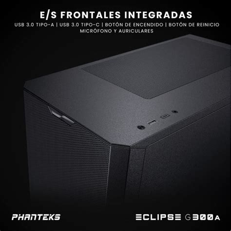 Phanteks Eclipse G300a Triple Drgb Mid Tower Cristal Templado Usb 30