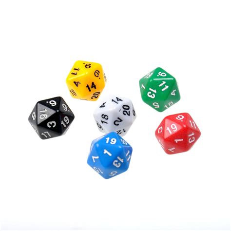 12 Pcs 2sets D20 Dice Twenty Sided Die Rpg Dandd Six Opaque Color Multi