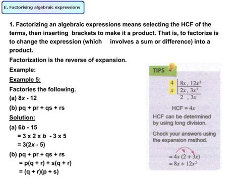 Chapter 2 Factorization And Algebraic Fractions F2 Pptx