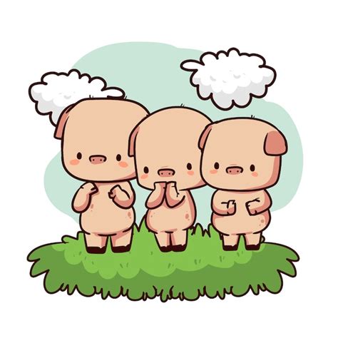 5 페이지 무료로 다운로드 가능한 아기 돼지 삼형제 벡터 And 일러스트 Freepik