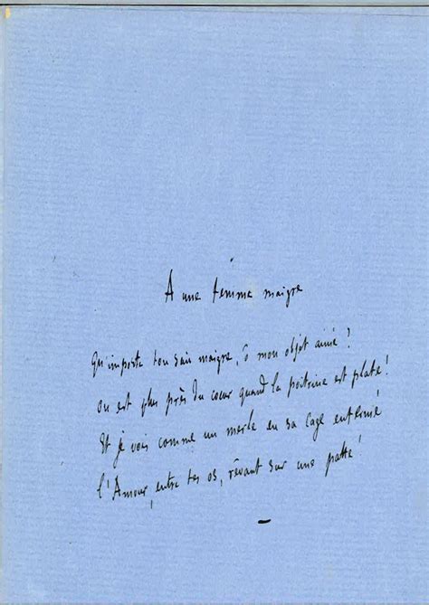 At Auction FLAUBERT Gustave Manuscrit poétique autographe intitulé À une femme