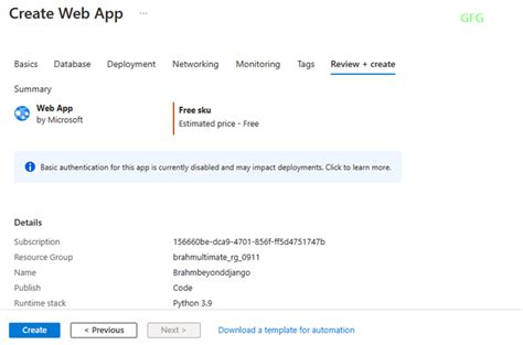 How To Deploy Django In Azure Geeksforgeeks