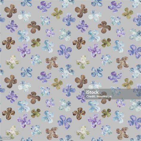 추상꽃은 매끄러운 패턴을 반복합니다 수채화 및 디지털 손으로 그린 패턴입니다 섬유 디자인과 장식을위한 혼합 미디어 0명에 대한 스톡 벡터 아트 및 기타 이미지 Istock