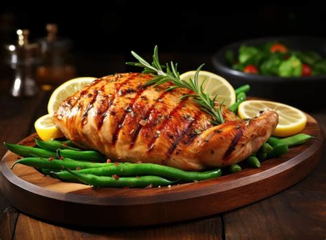 Premium Ai Image Grilled Chicken And Vegetables