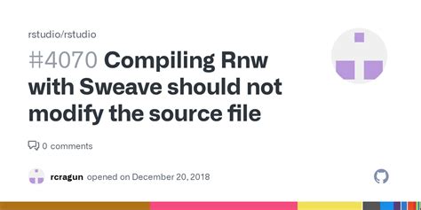 Compiling Rnw With Sweave Should Not Modify The Source File Issue