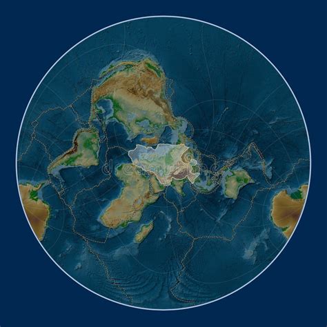 Eurasian Tectonic Plate Physical Lagrange Oblique Boundaries Stock Illustration