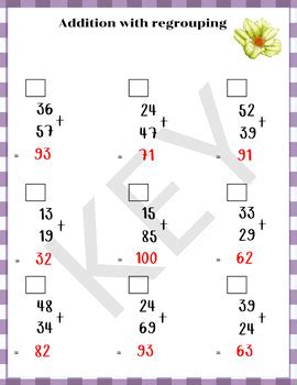 Digit Addition Numbers With Regrouping Practice By Lilylyn TPT