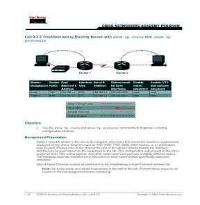 Lab Troubleshooting Routing Issues With Show Ip Route And Show Ip Protocols