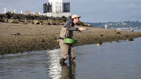 Beach Fishing Puget Sound On The Fly For King Salmon Youtube
