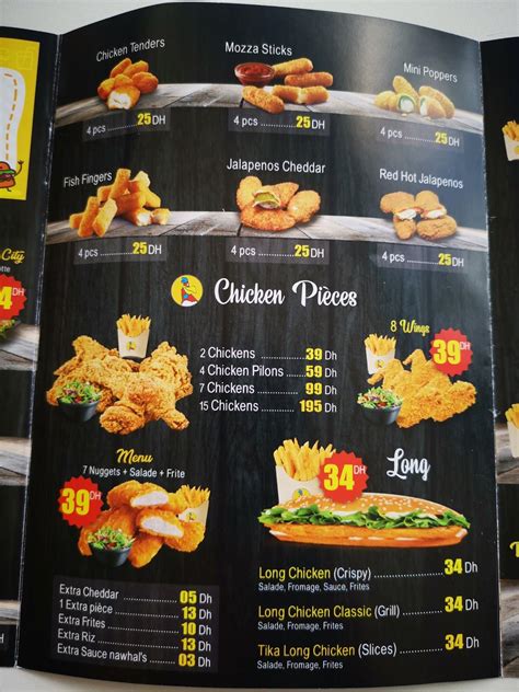 Menu At Chicken Spot City Restaurant Morocco