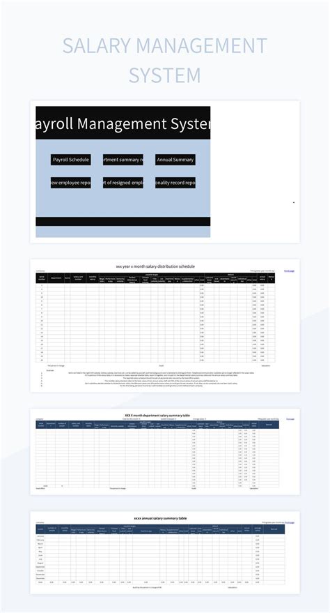 Salary Management System Excel Template And Google Sheets File For Free Download Slidesdocs
