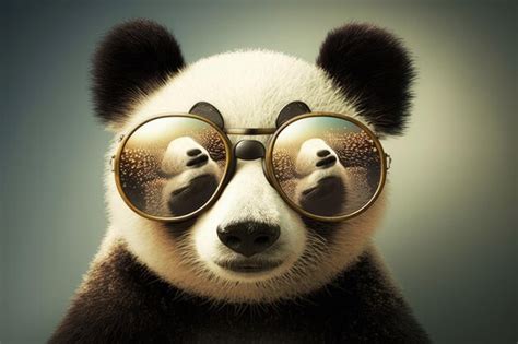 Premium Ai Image Panda Wearing Glasses Generative Ai