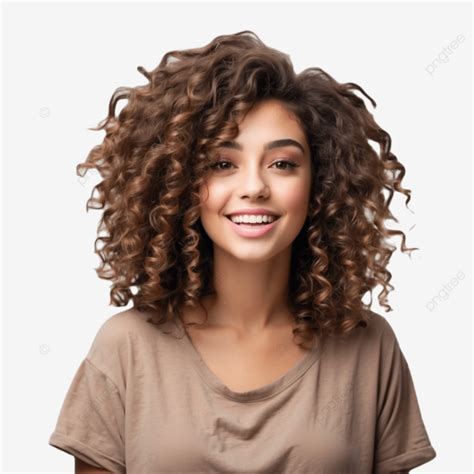 곱슬머리를 잡고 웃고 있는 즐거운 갈색 머리 빛나는 여자 즐거운 갈색 머리 빛나는 여자 곱슬머리를 잡고 웃다 여성 Png 일러스트 및 이미지 에 대한 무료 다운로드