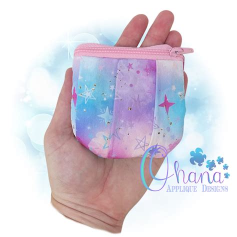 Pleated Zipper Bag Embroidery Design Ohana Applique Designs