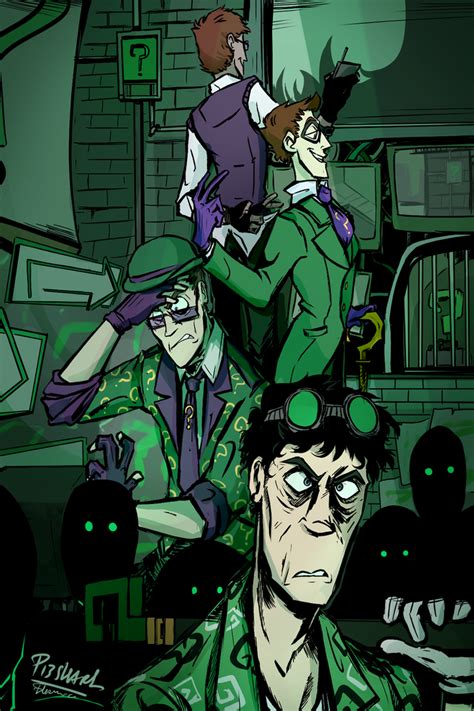 Arkham Games Riddler Evolution Commission By Pi3shark On Deviantart