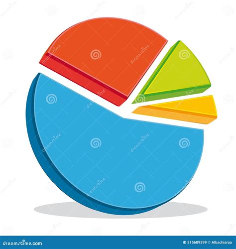 Colorful Pie Chart Flat Design Hand Drawn Vector Icon Illustration Stock Vector