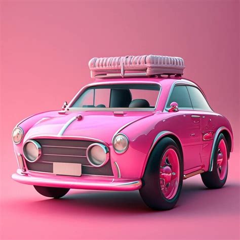Premium Ai Image Pink Barbie Car