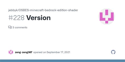 Version · Issue 228 · Jebbyk Osbes Minecraft Bedrock Edition Shader · Github