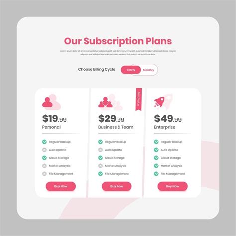 Premium Vector Modern Professional Business Subscription And Price