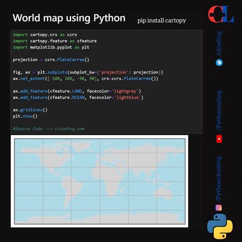 Python Coding On Instagram World Map Using Python Learn Computer