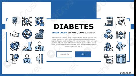 Diabetes Treatment Landing Header Vector Stock Vector 3890850