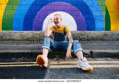 Non Binary Person Making Funny Face On Stock Photo 2221985967 Shutterstock