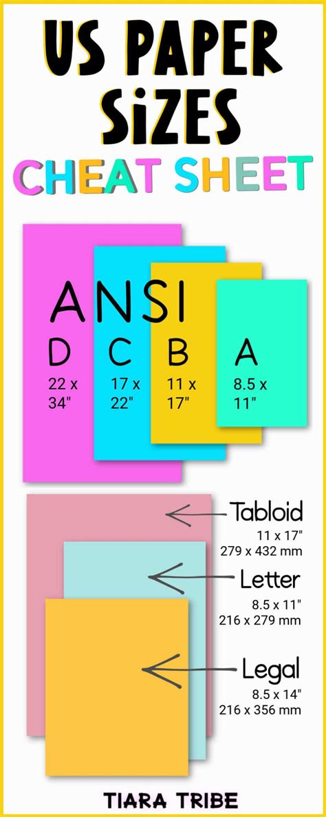 Free Printable Paper Size Chart