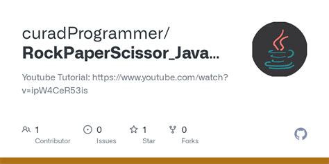 GitHub CuradProgrammer RockPaperScissor JavaSwing Youtube Tutorial