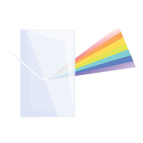 triangular prism refracting light beam creating visible spectrum