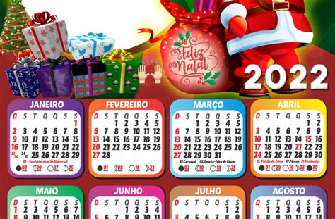 Calendário 2022 Bênçãos Divinas Feliz Natal Moldura Png Grátis Imagem