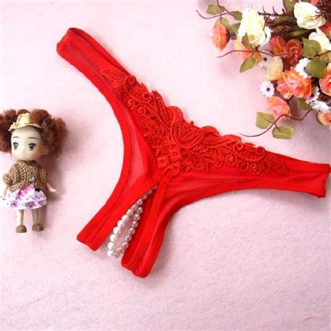 에로틱 크로치 오픈 G 스트링 끈 란제리 여성 섹시 크로치리스 팬티 나비 매듭 진주 레이스 속옷 홈웨어 여성 팬티 AliExpress