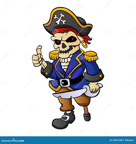 Pirate Skeleton Cartoon Stock Vector Illustration Of Bones 72041228