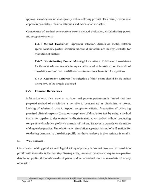 Generic Drugs Comparative Dissolution Profile And Discriminative Method