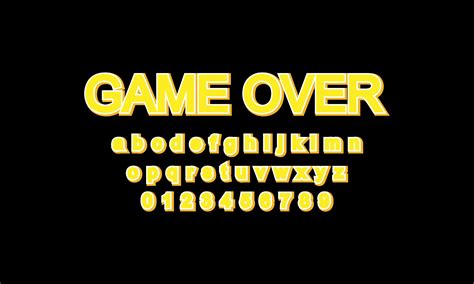 Game Over Font Alphabet 3070115 Vector Art At Vecteezy
