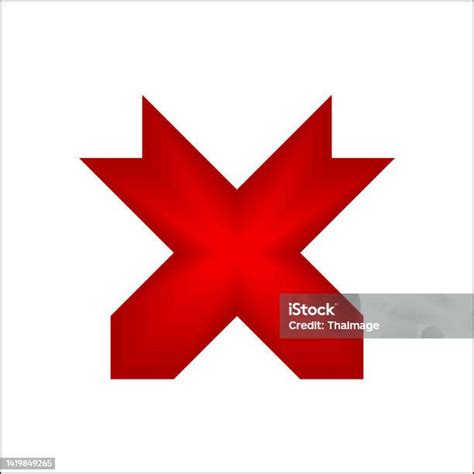 Ikon Tanda Centang Merah Atau Logo Silang Diisolasi Pada Vektor Latar