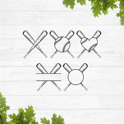 Baseball Crossed Bats Svg File Baseball Monogram Svg Image Baseball And Bat Svg Files For Cricut