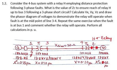 Solved Consider The 4 Bus System With A Relay H Employing