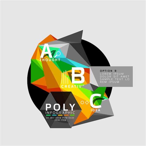 Premium Vector Vector Abstract Low Poly Geometric Infographics