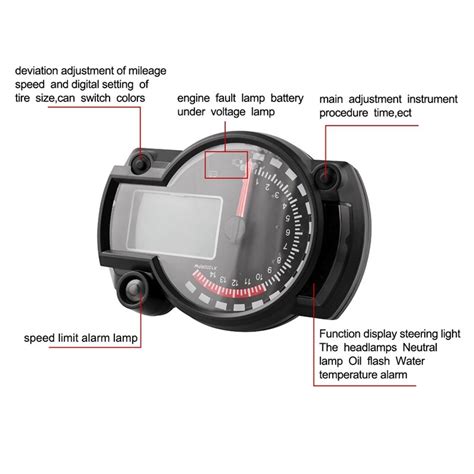 Motorcycle Digital Light LCD Speedometer Odometer Grandado
