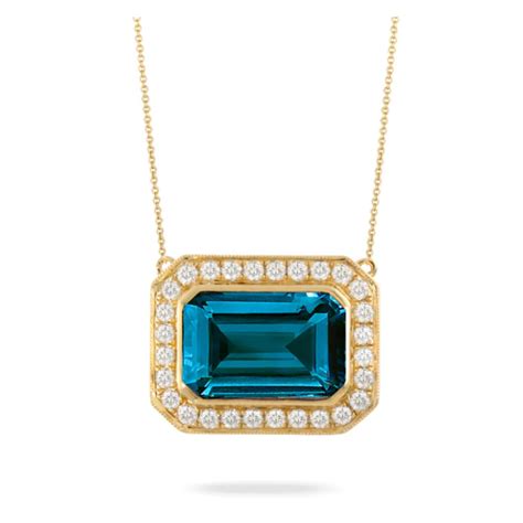 Dove By Doron Paloma 18kt Yellow Gold London Blue Topaz Necklace With