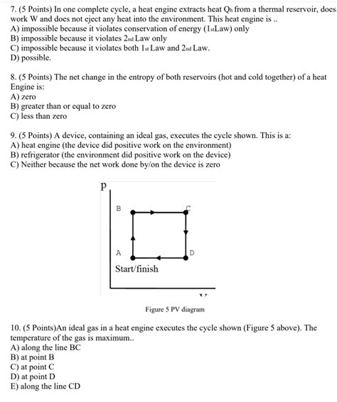Solved Points In One Complete Cycle A Heat Engine Chegg