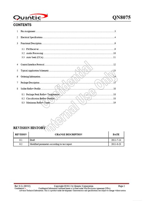 Qn8075 Datasheet Pdf Quintic Single Chip Low Power Fm Receiver