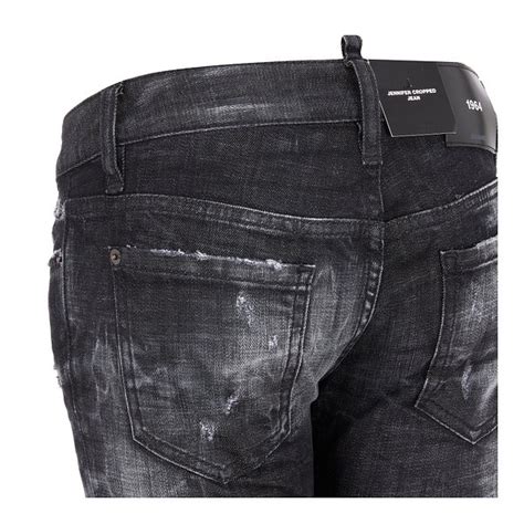 Dsquared2디스퀘어드2 여성 넘버로고 패치 데미지 데님팬츠 Jennifer Cropped Sivillage