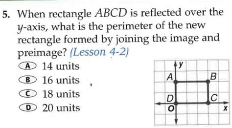 When Rectangle Abcd Is Reflected Over The Y Axis What Is The Perimeter Of The New Rectang [math]
