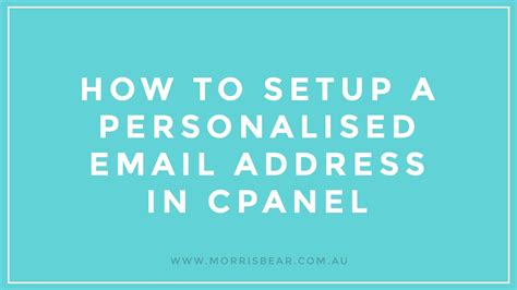 How To Setup A Personalised Email Address In Cpanel Youtube